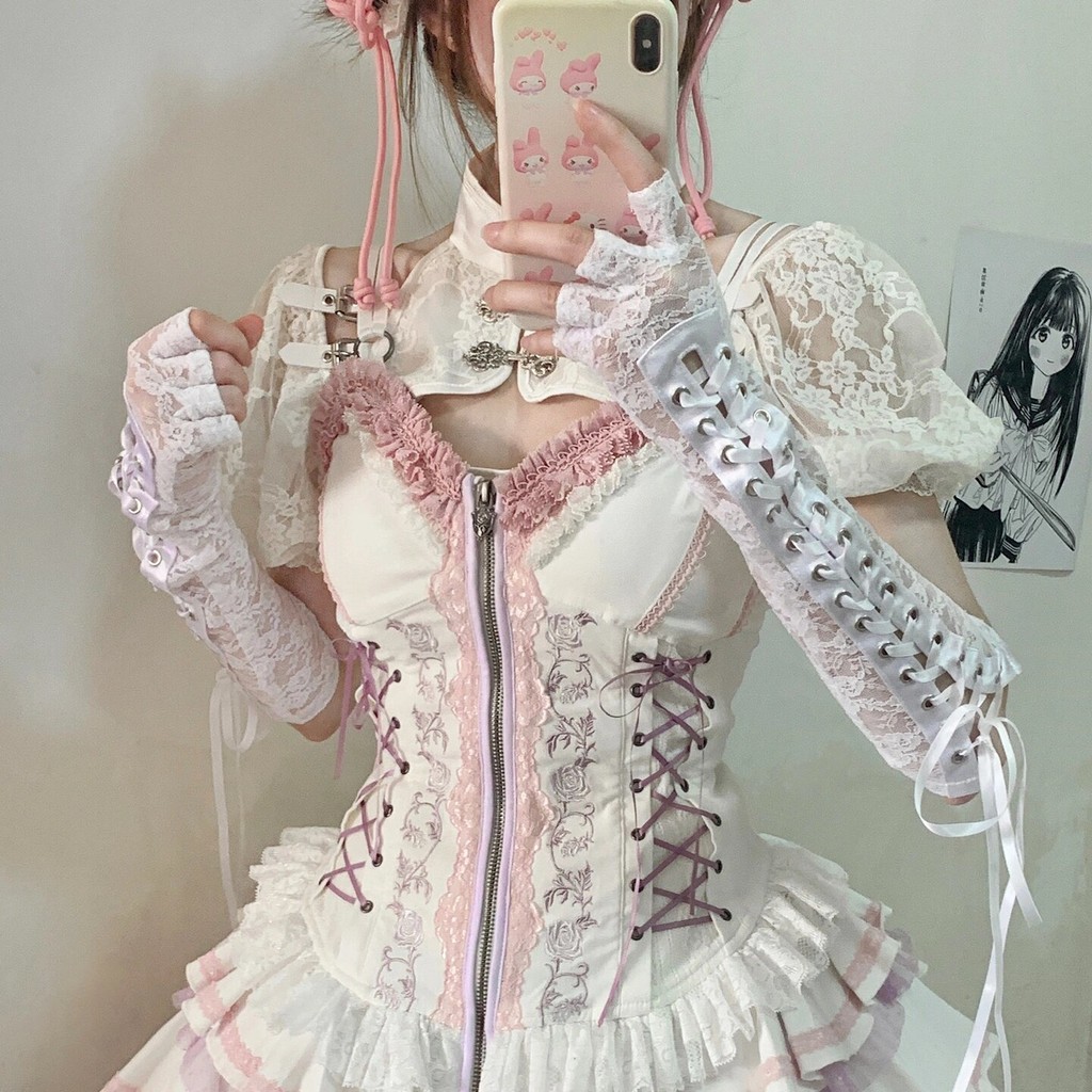 Puro doce legal quente menina Sexy na moda manga jk japonês Lolita y2k manga de gelo feminino ...