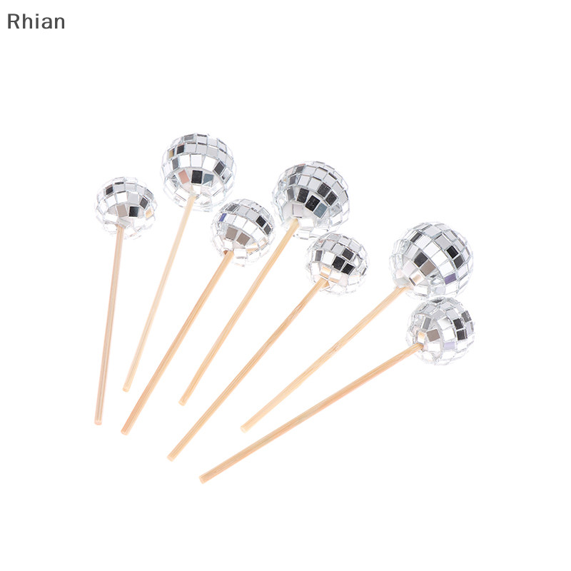 [Rhian] 10Pcs 2/3CM Bolas De Espelho Brilhantes Topper Cupcake Toppers ...