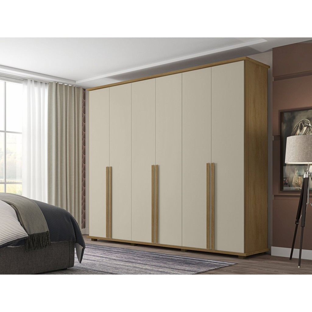 Guarda Roupa Casal 6 Portas 4 Gavetas Estrela II RV Móveis | Shopee Brasil