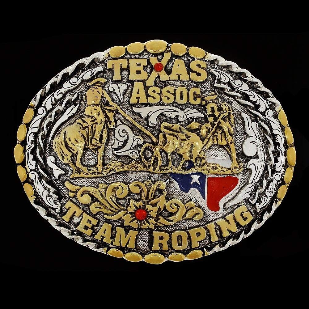 Fivela Team Roping com Banho Dourado e Prata Master 28754 | Shopee Brasil