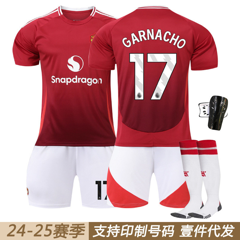 2425 Conjunto de Kit Home do Red Devils 10 Rashford 17 Foden 37 Mendes ...