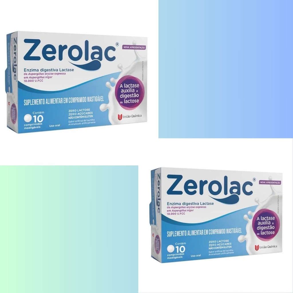 Kit 2 Enzima Digestiva Zerolac Lactase - 10 Comprimidos Mastigáveis ...