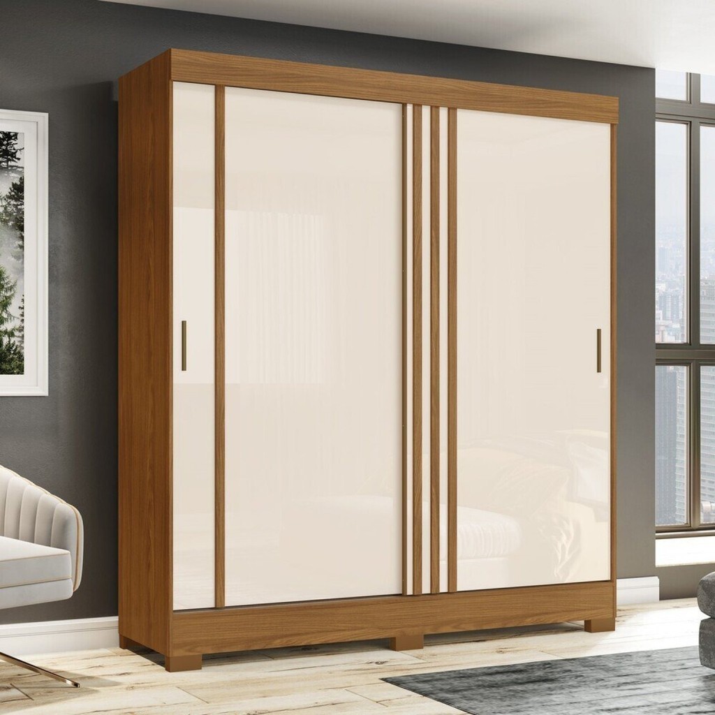 Guarda Roupa Solteiro 2 Portas de Correr 2 Gavetas B353 Briz | Shopee ...