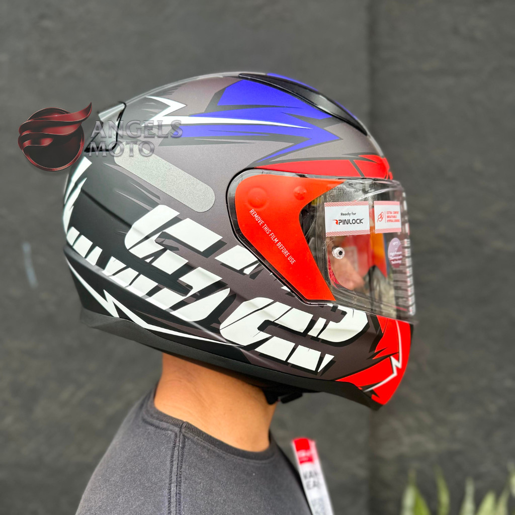 Capacete LS2 FF353 Rapid Cromo Matte Black Red Blue | Shopee Brasil