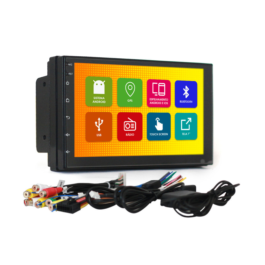 Central Multimidia 2 Din 7 Pol E-Tech Premium Sistema Android 2Gb Ram 32Gb Quad-Core Gps Wifi ...