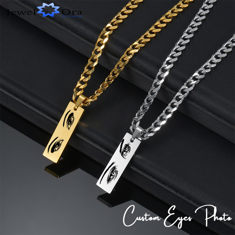 Colar Personalizado Com Olho Foto Colar Casal Aço Inoxidável Ouro 18K ...
