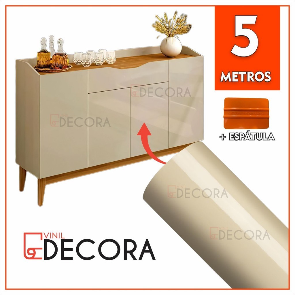 5 Metros Adesivo Laca Bege Leitoso White Off Para Móveis Decoração ...