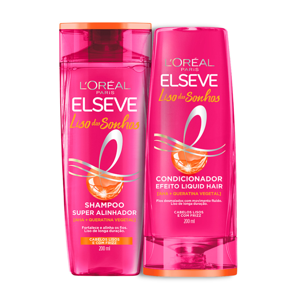 Kit Shampoo e Condicionador Elseve Liso Dos Sonhos 200ml | Shopee Brasil