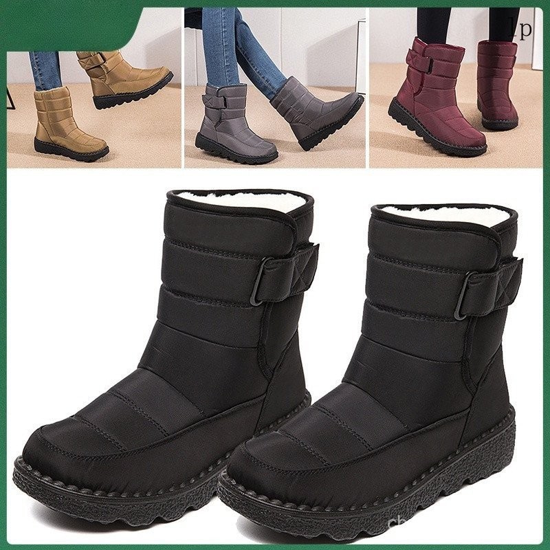 Mulheres botas altas antiderrapantes/botas de neve em algodão ...