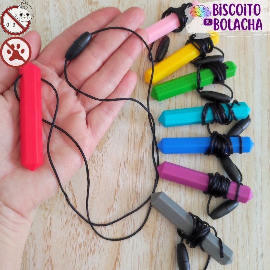 Colar Mordedor Sensorial BASTÃO - autismo roer unha ansiedade | Shopee ...