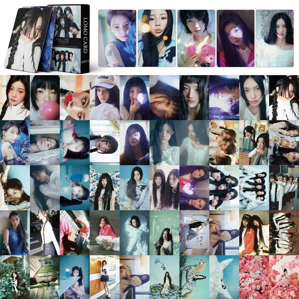 55pcs/box ILLIT Lomo Cards Magnetic Photocards SUPER REAL ME Album YUNAH MINJU MOKA WONHEE IROHA ...