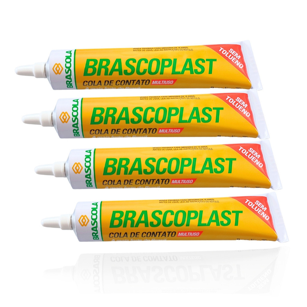 KIT 4 Cola de Contato Cola Sapateiro BRASCOPLAST 75 Gramas A Mais Forte ...