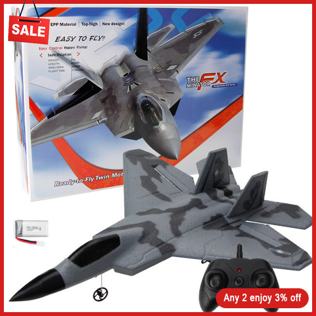 ABB Fx622 2.4ghz Avião De Controle Remoto Asa Fixa Pequeno F22 Caça ...