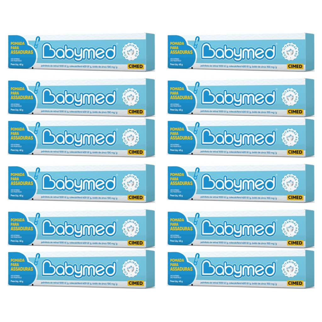 Kit 12 unidades - Pomada Assadura Babymed 45 gramas Menino | Shopee Brasil
