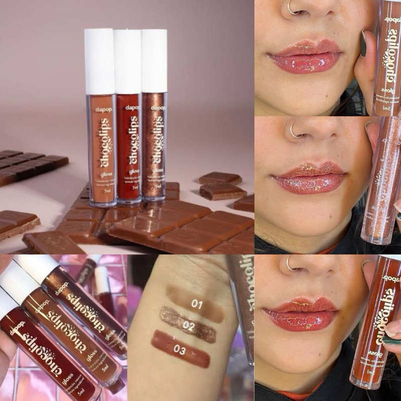 Gloss labial brilho Chocolate Chocolips - Dapop Chocochilli choco ...