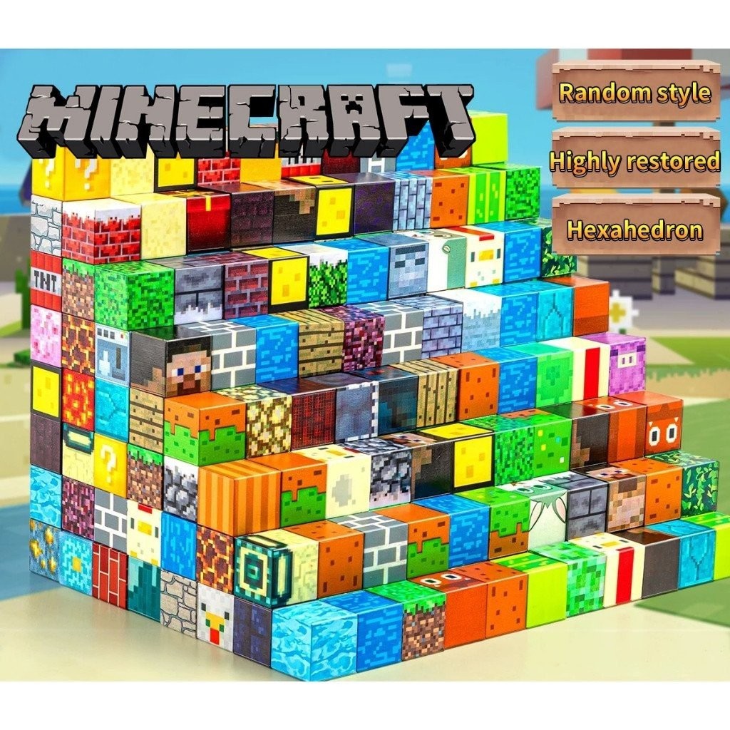 50PCS/100PCS Blocos de Construção Magnéticos DIY Mundo de Minecraft ...