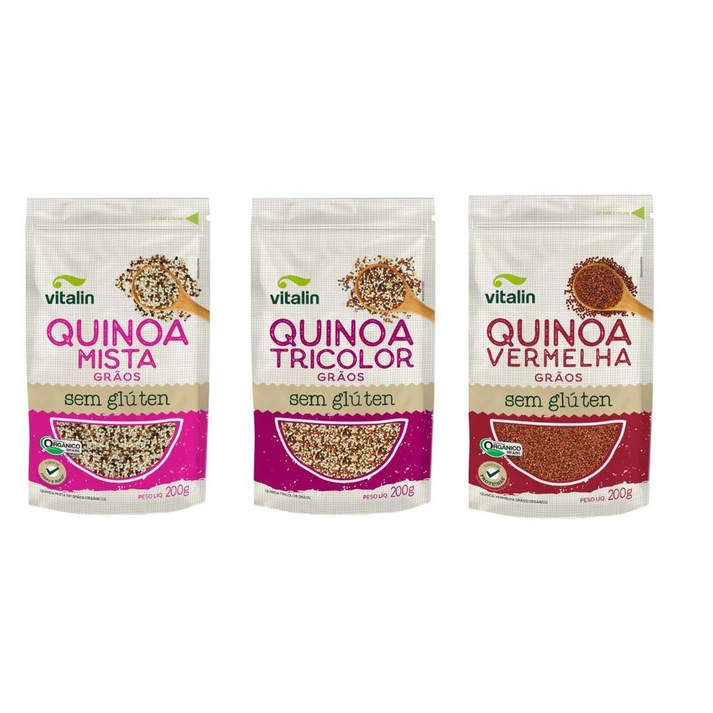 Kit 3 Quinoa Grãos, vermelha, mista e tricolor. Vitalin 200g | Shopee ...