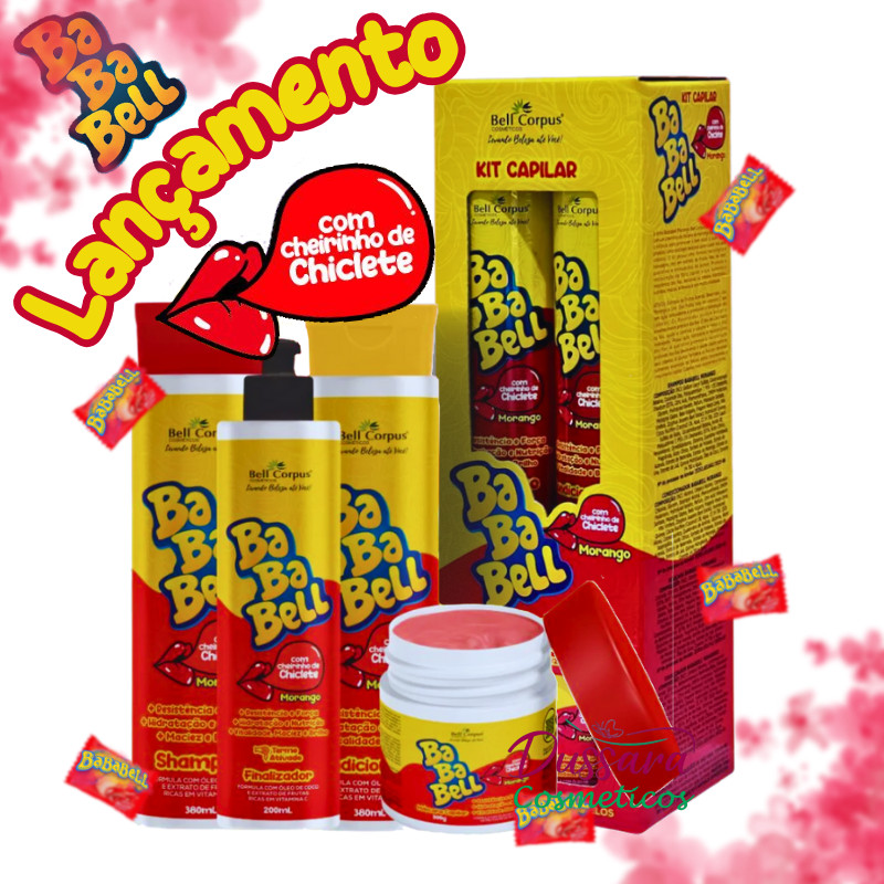 Kit Capilar BabaBell (Babalu MORANGO) Bell Corpus - Com 4 ltens ...