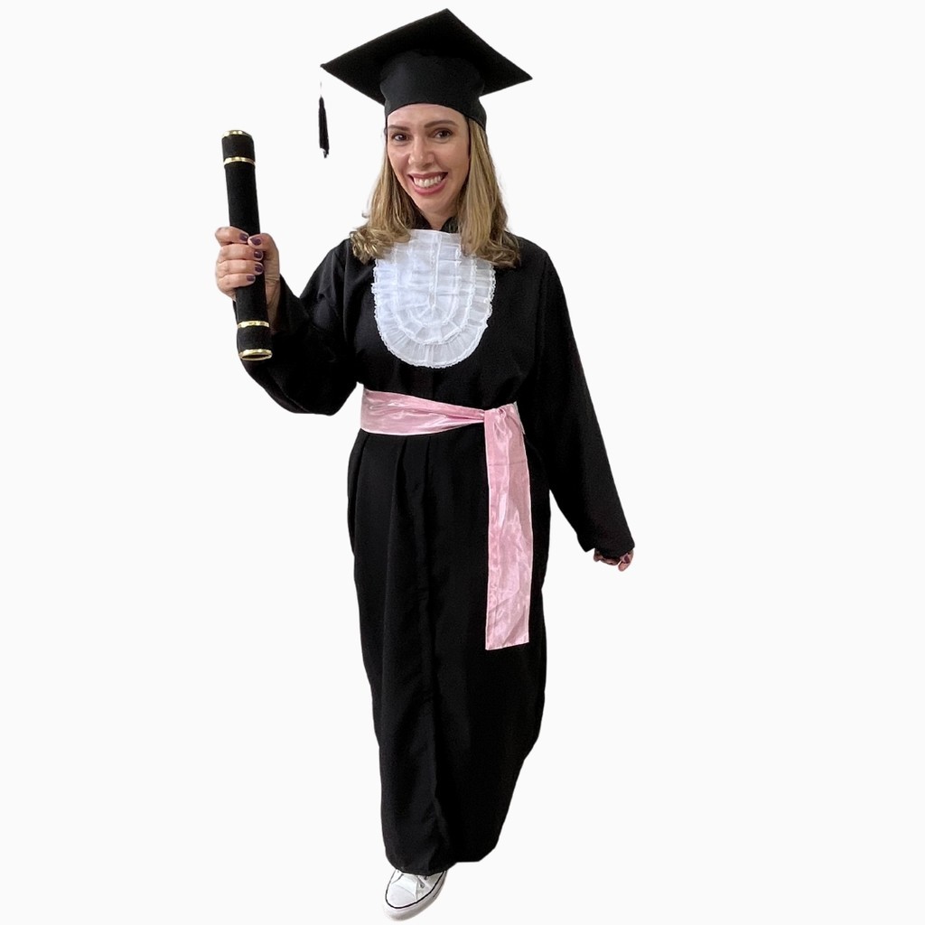 Beca de Formatura Tradicional Faixa Rosa | Shopee Brasil