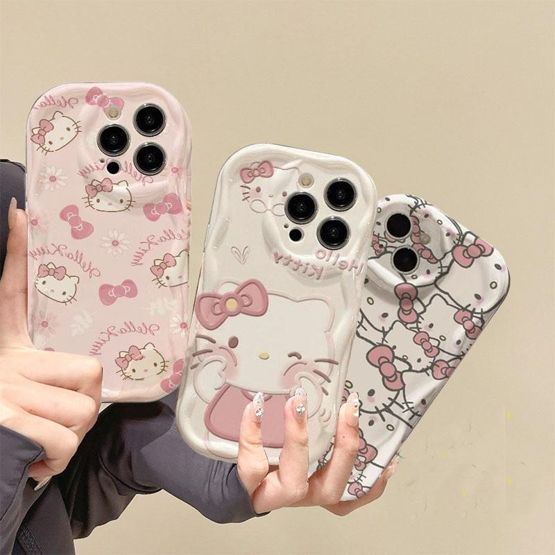 Capa De Silicone Estampa De Creme Ondulado Para Celular Desenho Animado Sanrio Hello Kitty ...