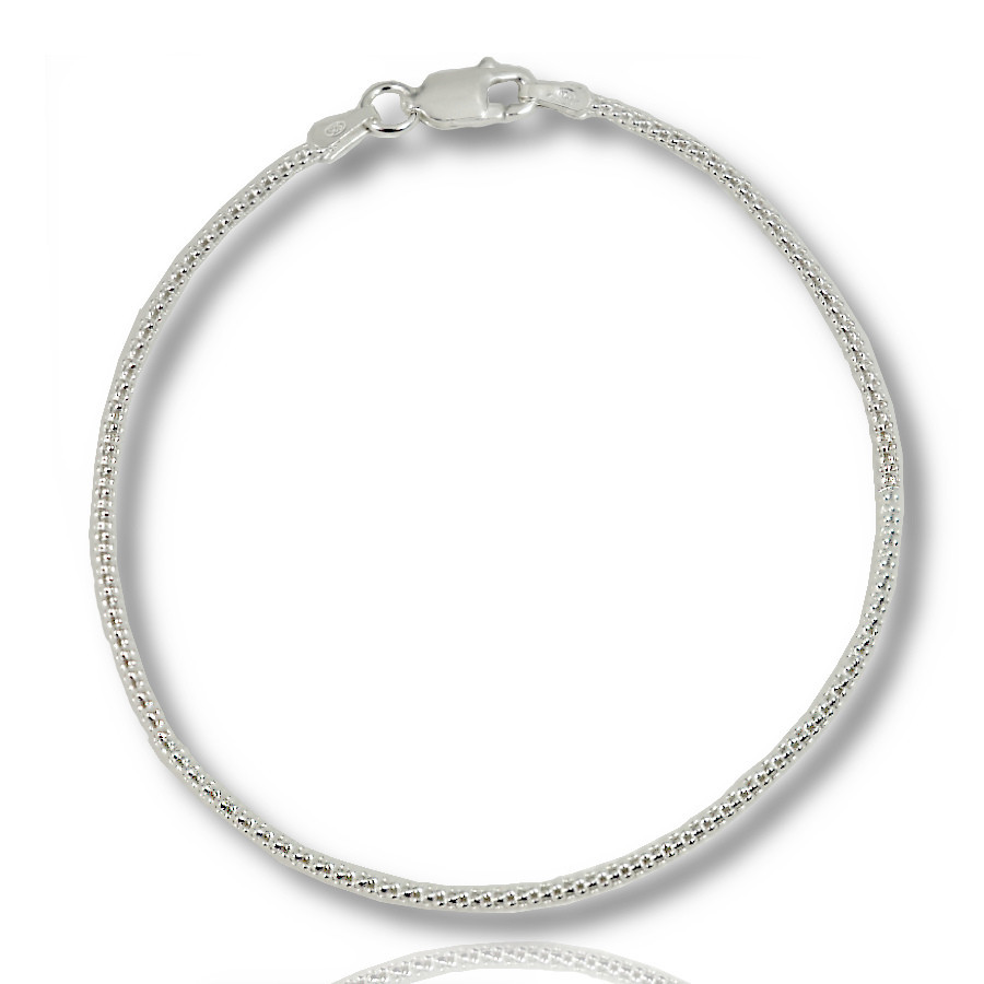 Pulseira Pipoca 2mm 18cm Prata Legitima 925 / 18 cm / prata | Shopee Brasil