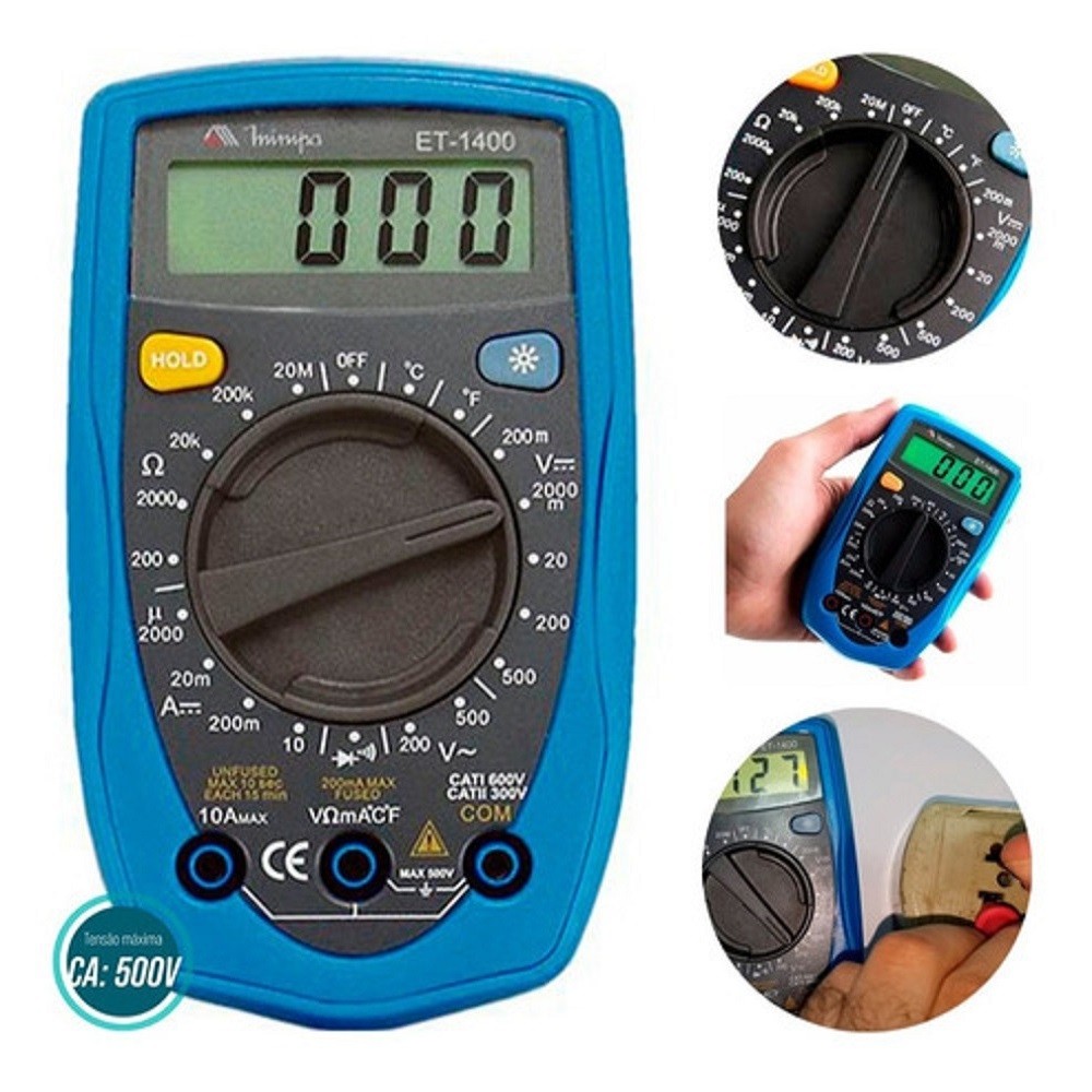 Multímetro Digital Profissional Et-1400 - Minipa | Shopee Brasil