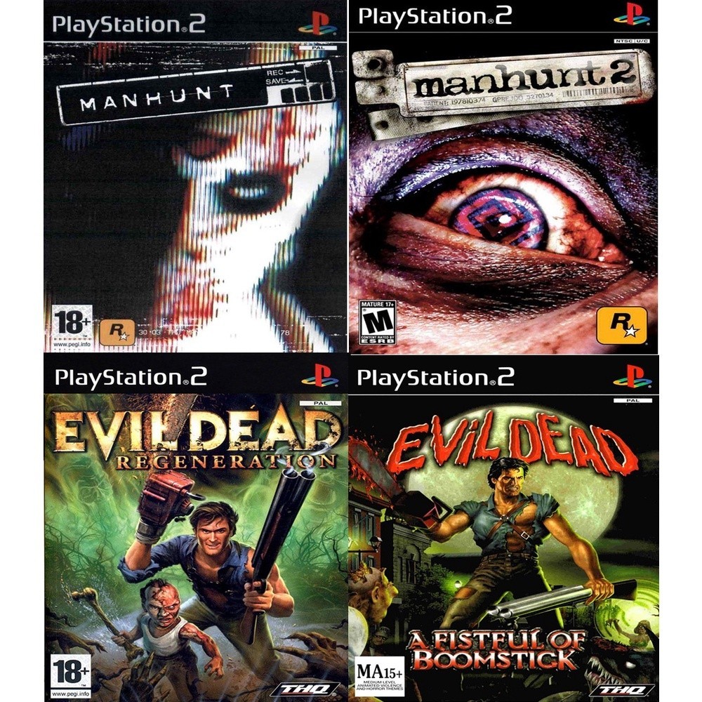 Kit Manhunt Collection + Evil Dead Collection com 4 Jogos (PS2) kit ...