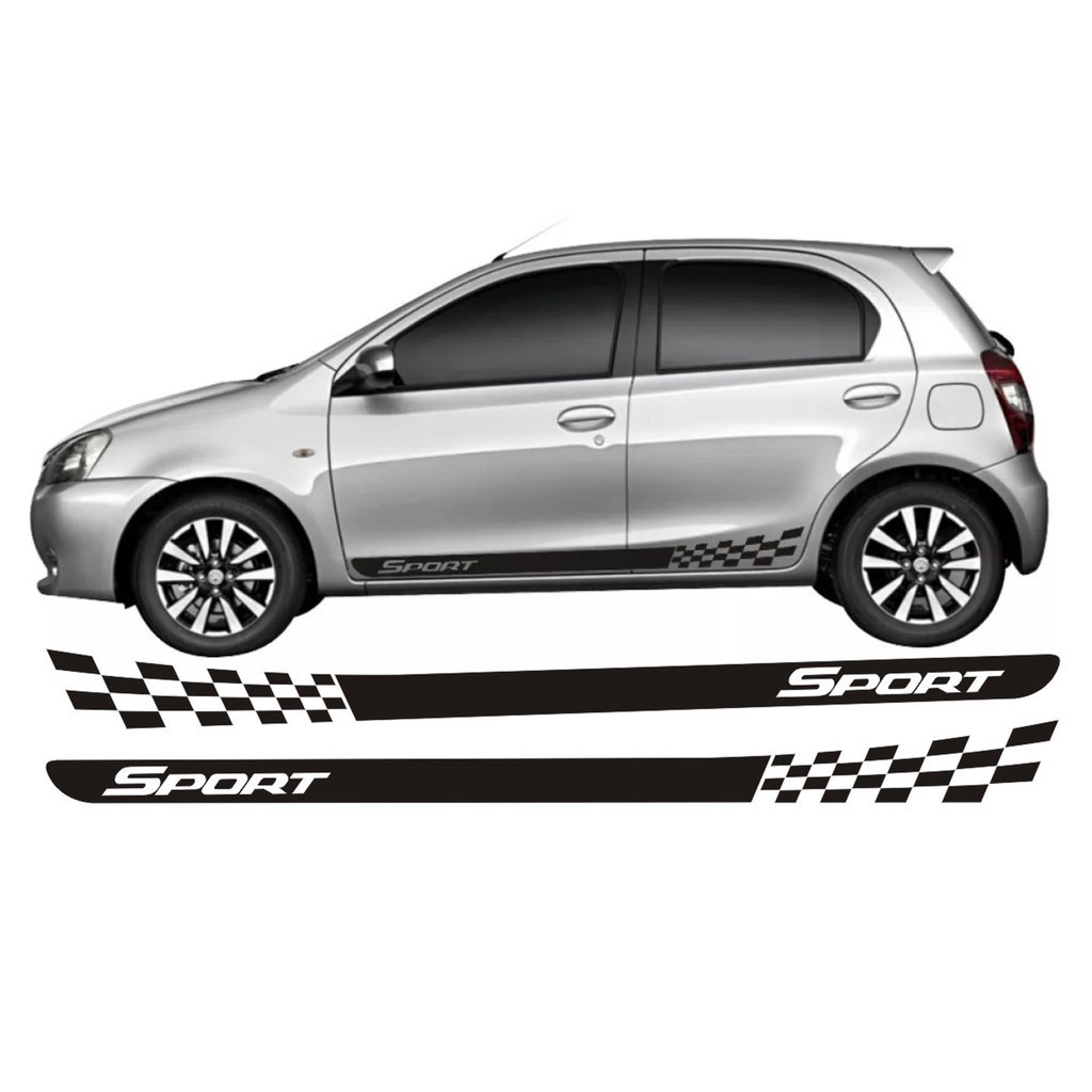 Adesivo Lateral Para Toyota Etios Hatch ET1 Todos Anos e Modelos Faixa ...