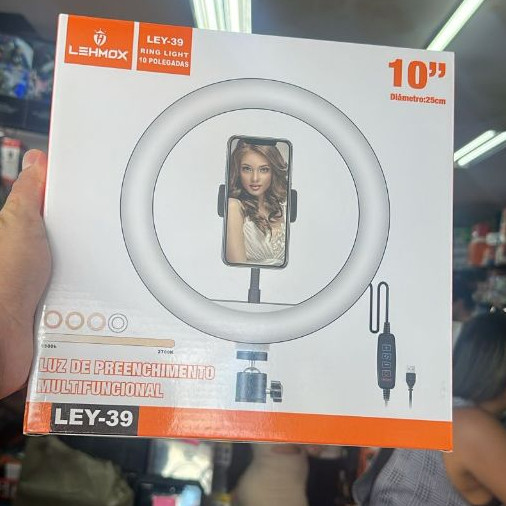 Ring Light Iluminador 10 Polegadas Com Tripé De 2.10 Metro | Shopee Brasil