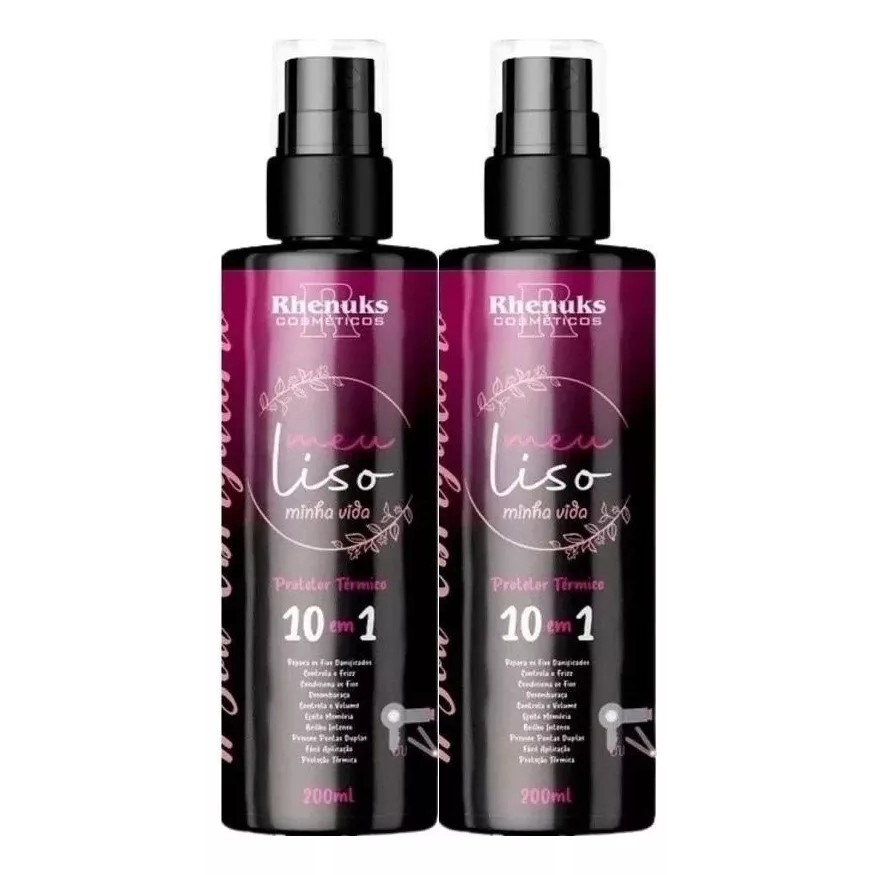 Kit 2 Spray Protetor Térmico 10 em 1 Capilar Meu Liso Minha Vida | Shopee Brasil