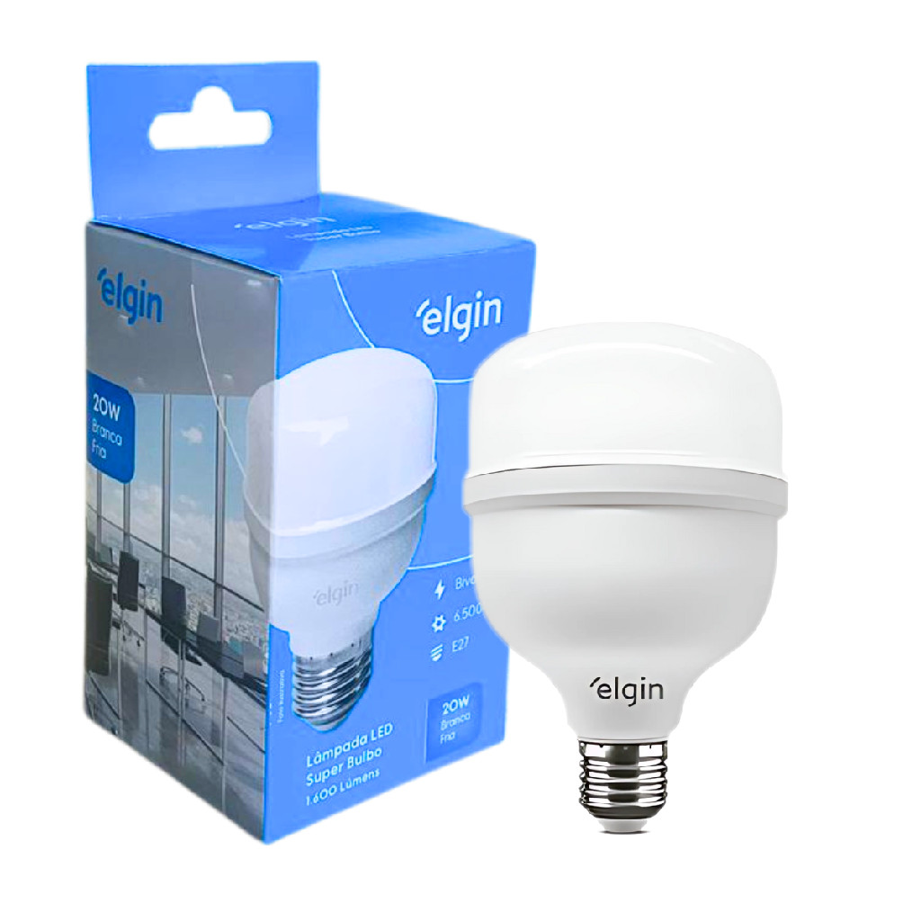 Lâmpada Led Alta Potência Super Bulbo 20w Branco Frio Elgin Luz Branco-frio 110v/220v | Shopee ...