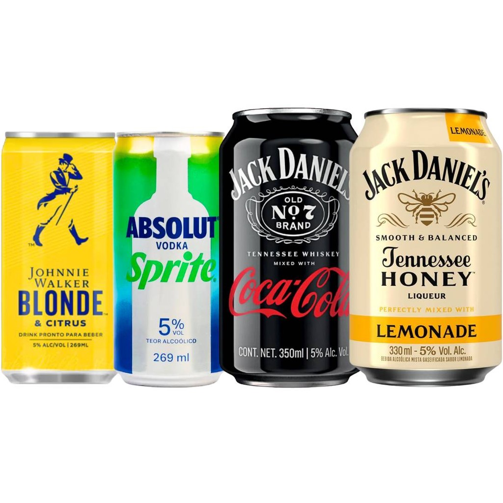 Kit Whiskey Jack Daniels & Coca Cola + Johnnie Walker Blonde + Absolut ...