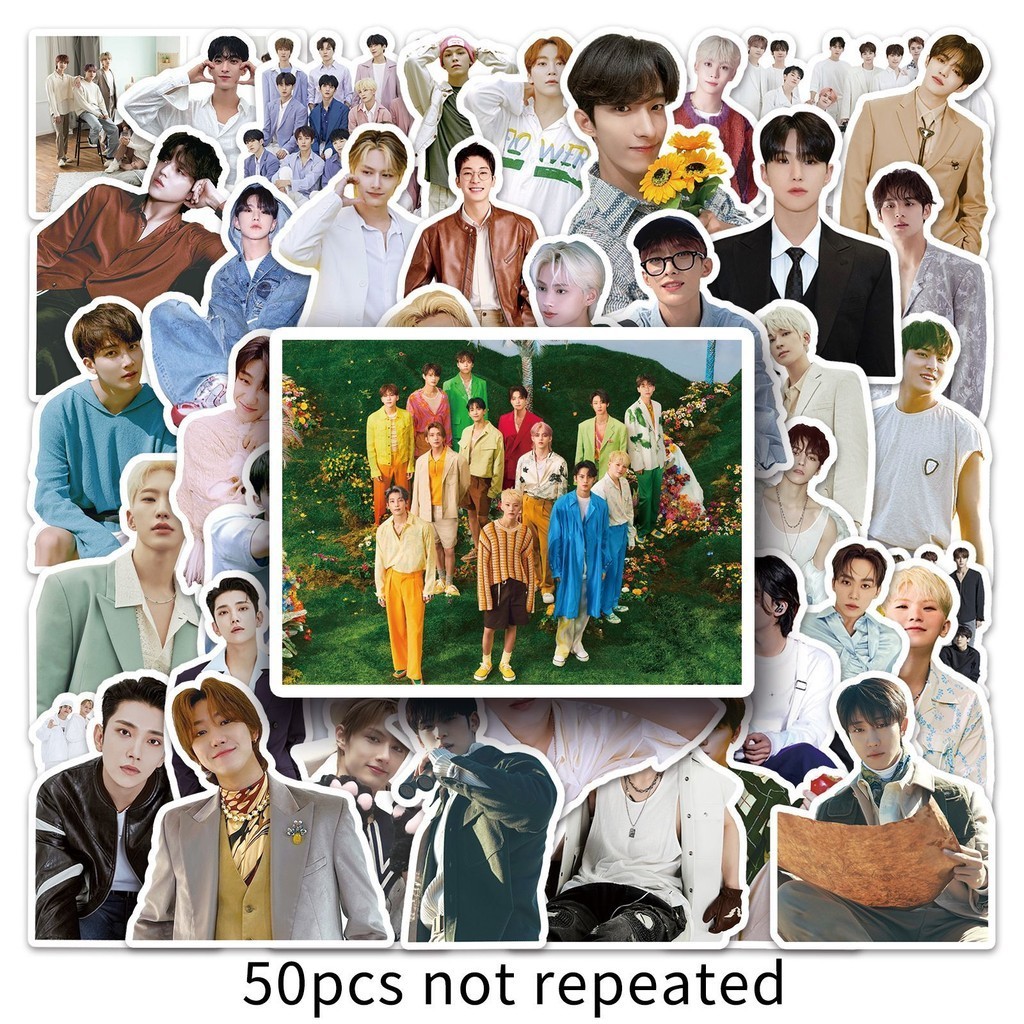 50Pcs Adesivos DIY Kpop Seventeen Criativos para Decoração de Laptops ...