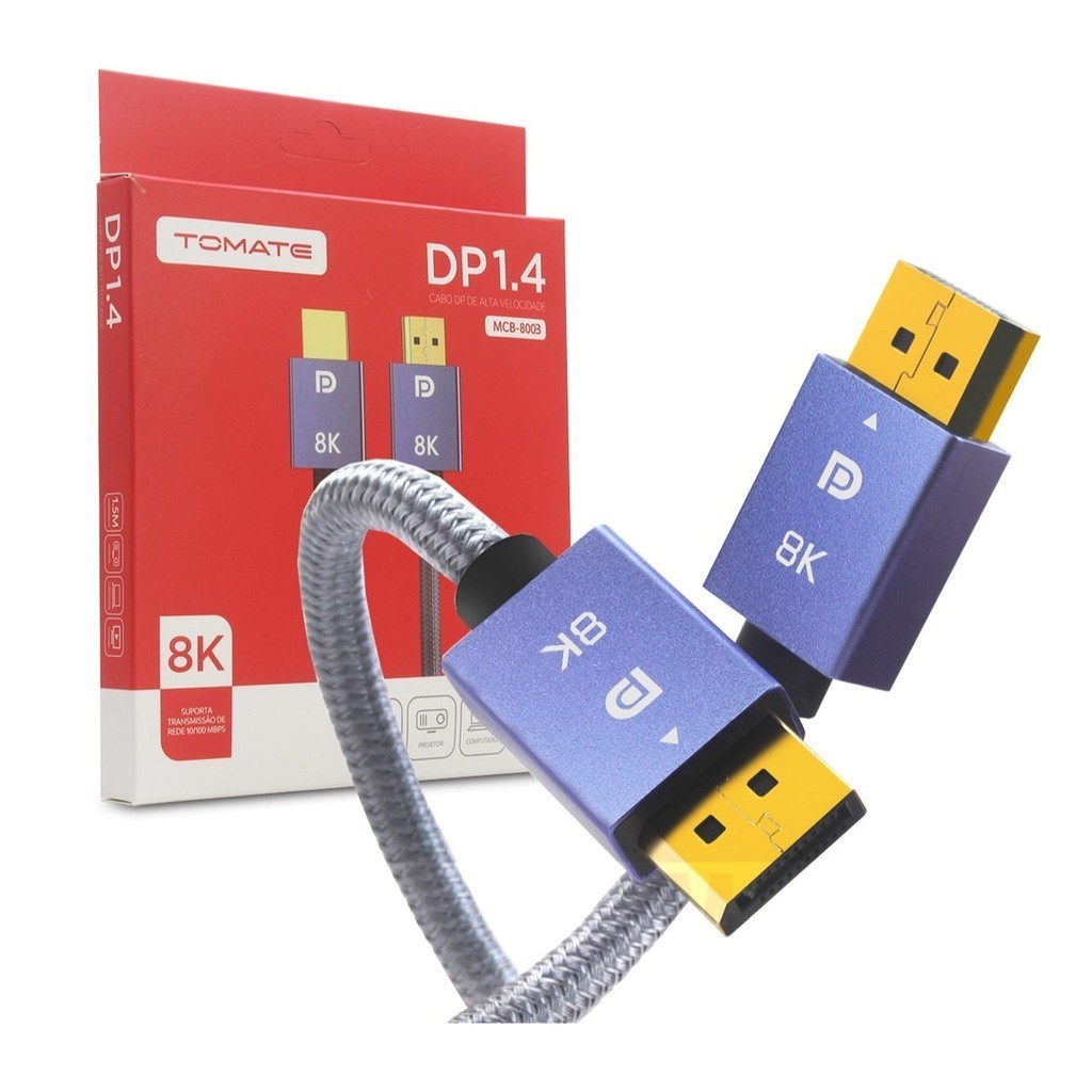 Cabo Displayport 1.4 Ultra Hd 8k 60hz 4k 2k 1080p 240hz 03metros ...