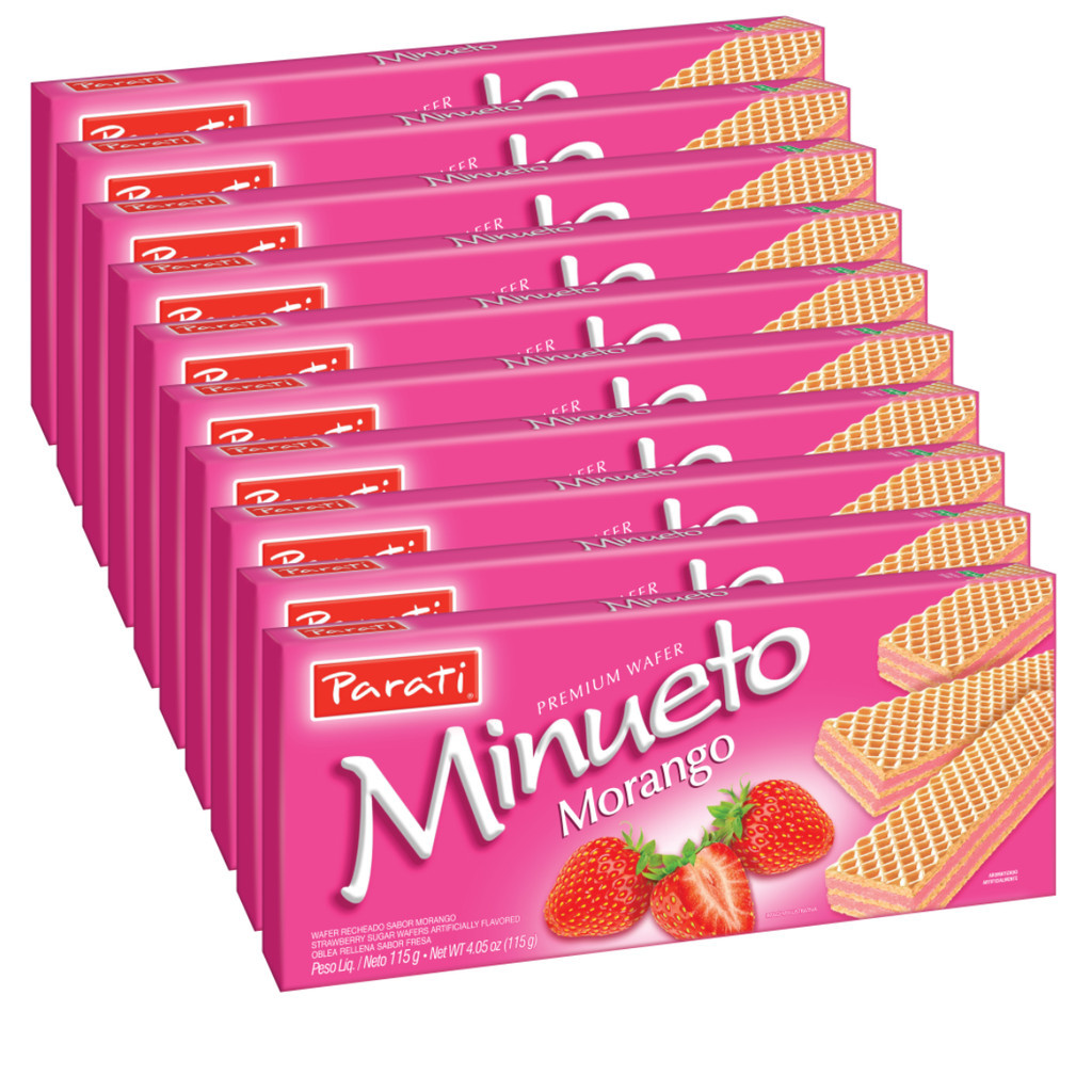 Pack 10 unidades Biscoito Wafer Recheado Parati Minueto com Recheio ...