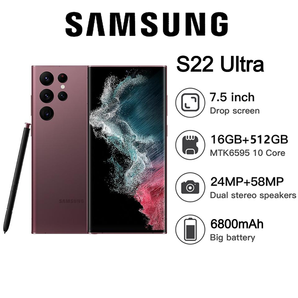 Marca Nova Galaxy S22 Ultra 5G 256GB/512GB 6.8 Polegadas Celular Barato ...
