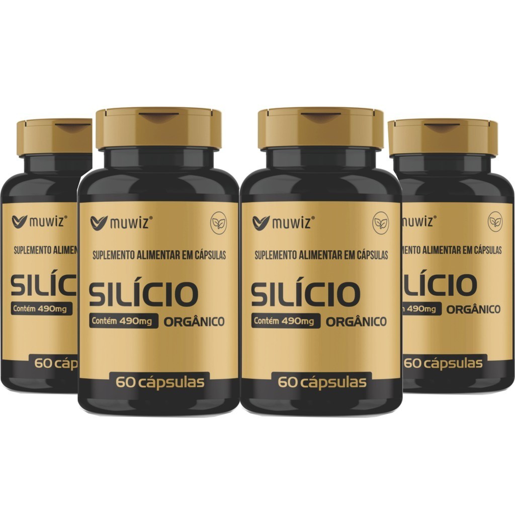 Silicio Organico 490mg 60 Cápsulas 4 Frascos x 60 capsulas 240 capsulas ...
