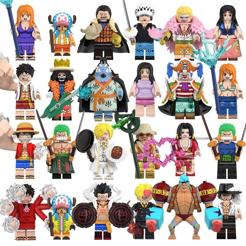 Compatível com Lego One Piece King Lufei Robin Sanzhi Chobasolon em ...