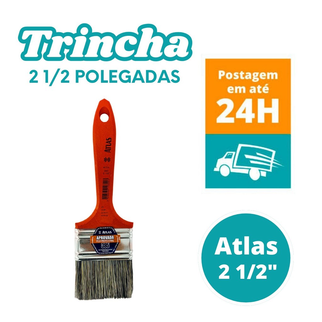 Pincel Trincha Para Pintura 2 1/2 Atlas 1 unidade | Shopee Brasil