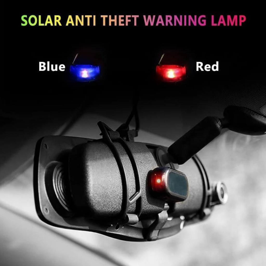 Car Warning Light Simulated Alarm System Solar Anti-theft Realistic ...