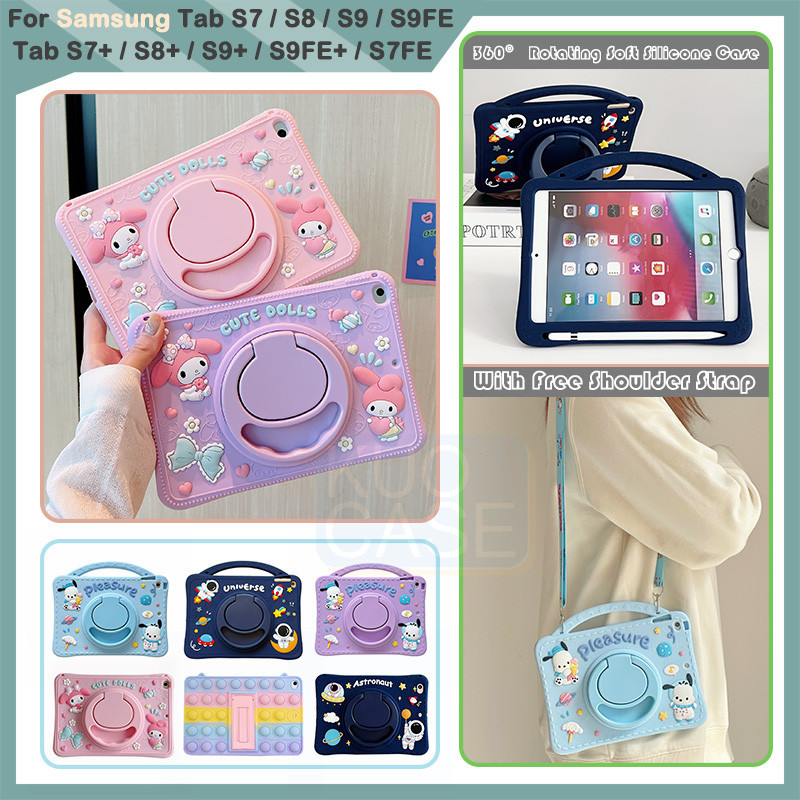 Para Samsung Tab S7 S8 S9 S9 FE X700 X710 S7 + S8 + S9 + S7 S9 Plus T730 X800 X810 Silicone 360 ...