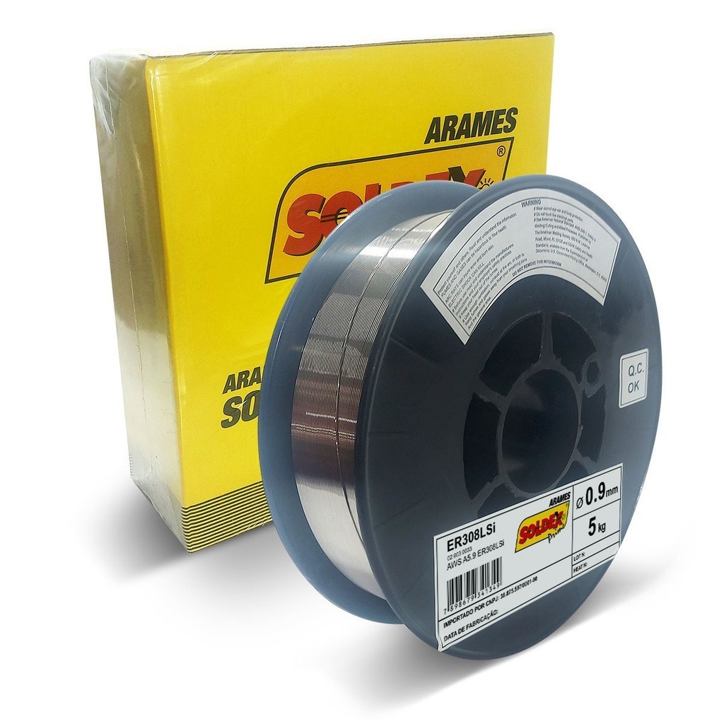Arame de Solda MIG INOX ER 308LSi 0,90mm Rolo 5kg Soldex | Shopee Brasil