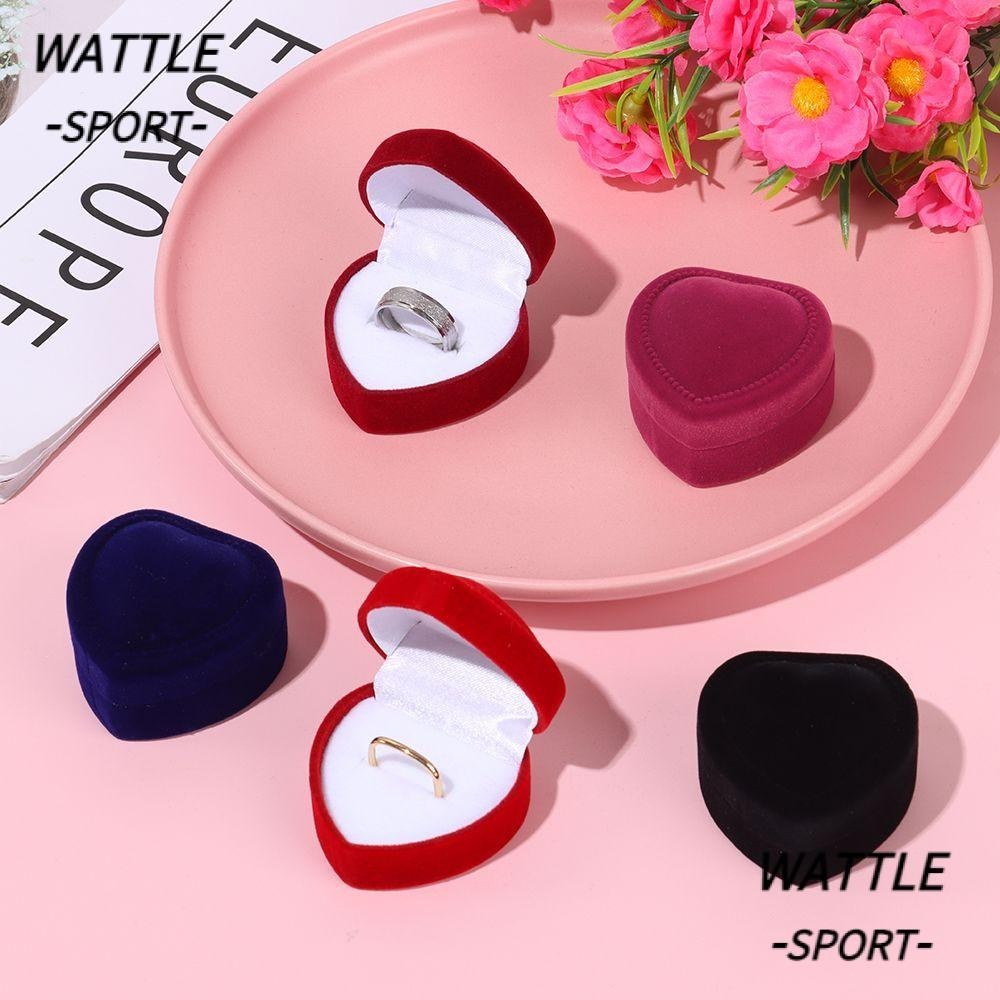 WATTLE Velvet Ring Box Presentes Festa De Casamento Caixas De Coração ...