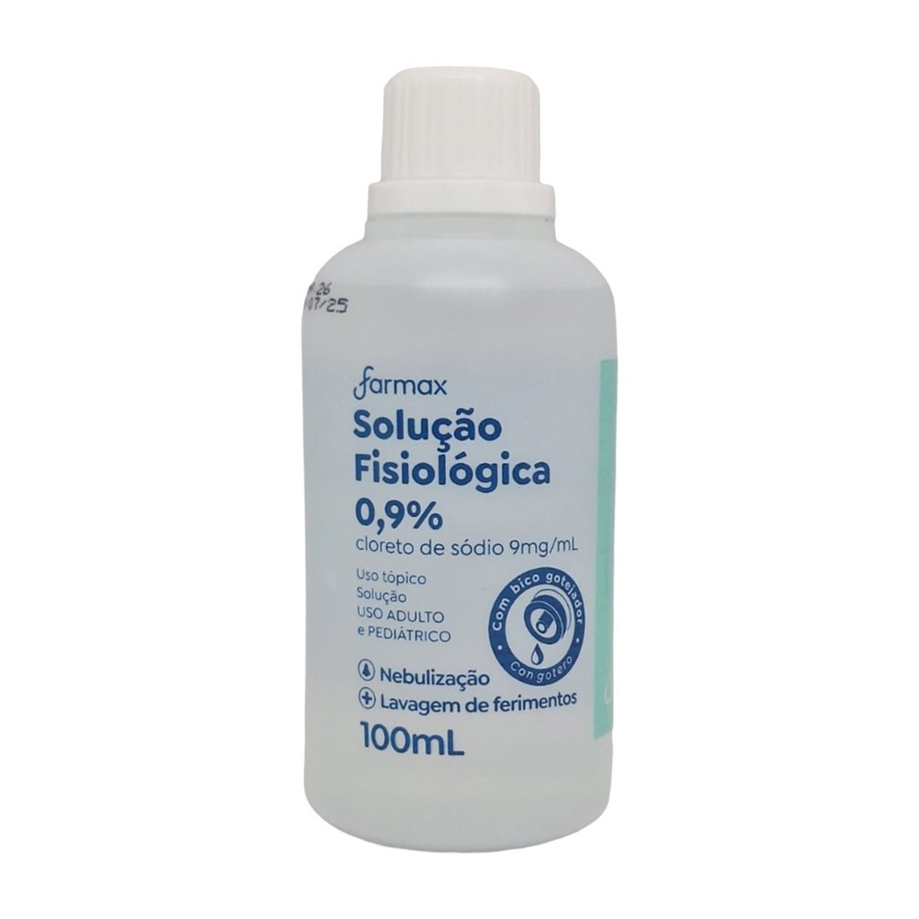 Soro Fisiológico 0,9 Com Gotejador 1 Unidade 100ml Farmax | Shopee Brasil