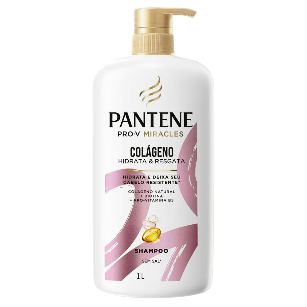 Shampoo Pantene Colágeno Hidrata e Resgata 1 Litro | Shopee Brasil