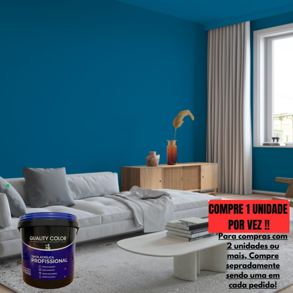 Tinta Interna Azul Profundo 16Lts 20KG / Alto rendimento Profissional ...