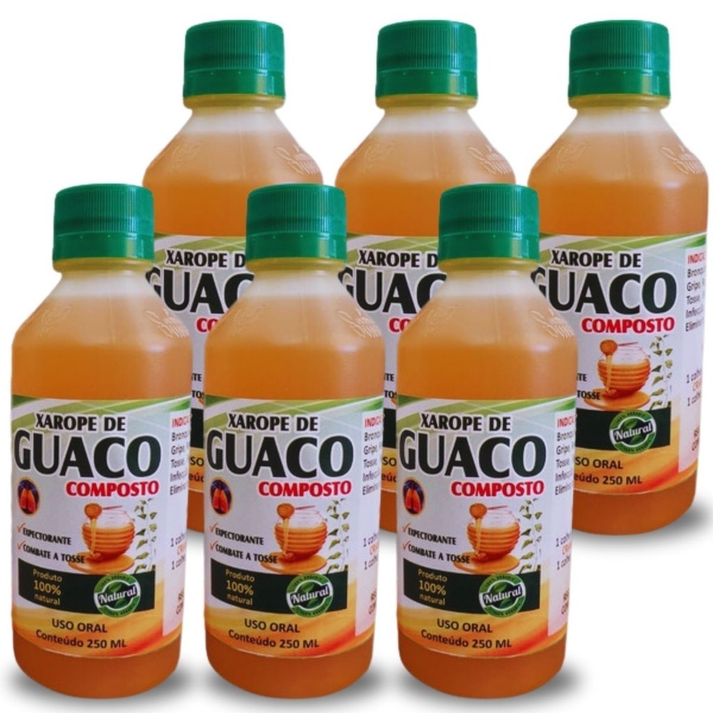Kit 6 Un Suplemento Natural Xarope Guaco Cada Frasco Contém 250ml ...