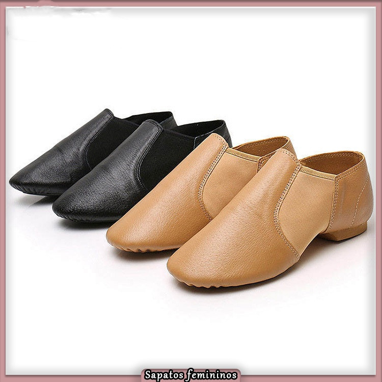 Sapatos Modernos De Couro Liso E Genuíno De Sola Macia Jazz Ballet ...