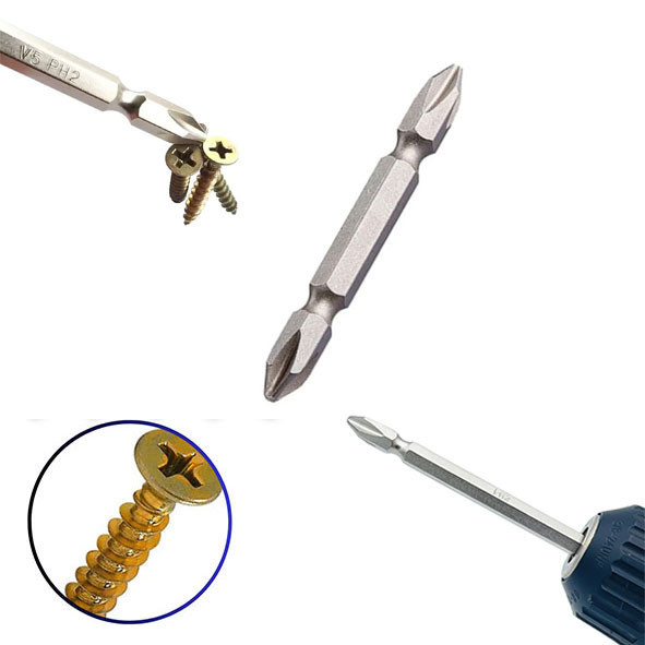 Ponta Chave Philips Niquelada 65mm PH2 CRV Dupla com imã para Furadeira ...