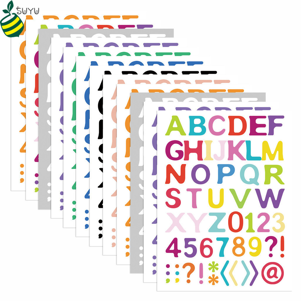 8 Folhas Autocolantes De Vinil Letras , Número De Alfabeto Para ...